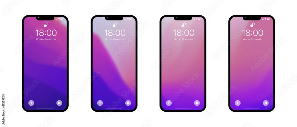 Iphone 13, 13 pro max mock up. Realistic smart phone set. UI UX white ...