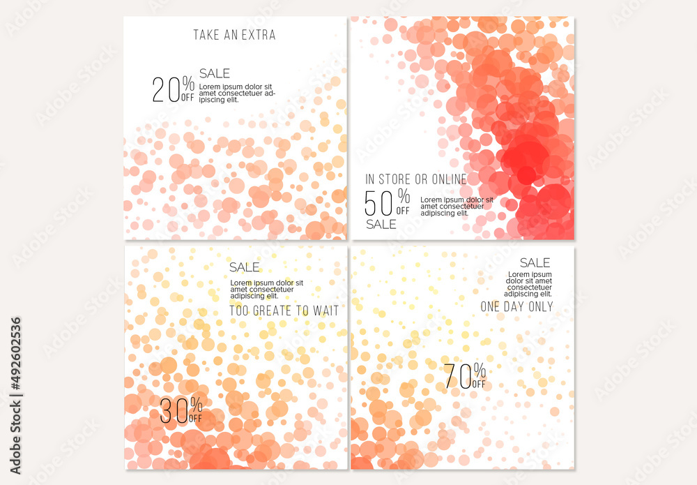 Social Media Post Layout with Bright Transparent Overlapping Circles ...