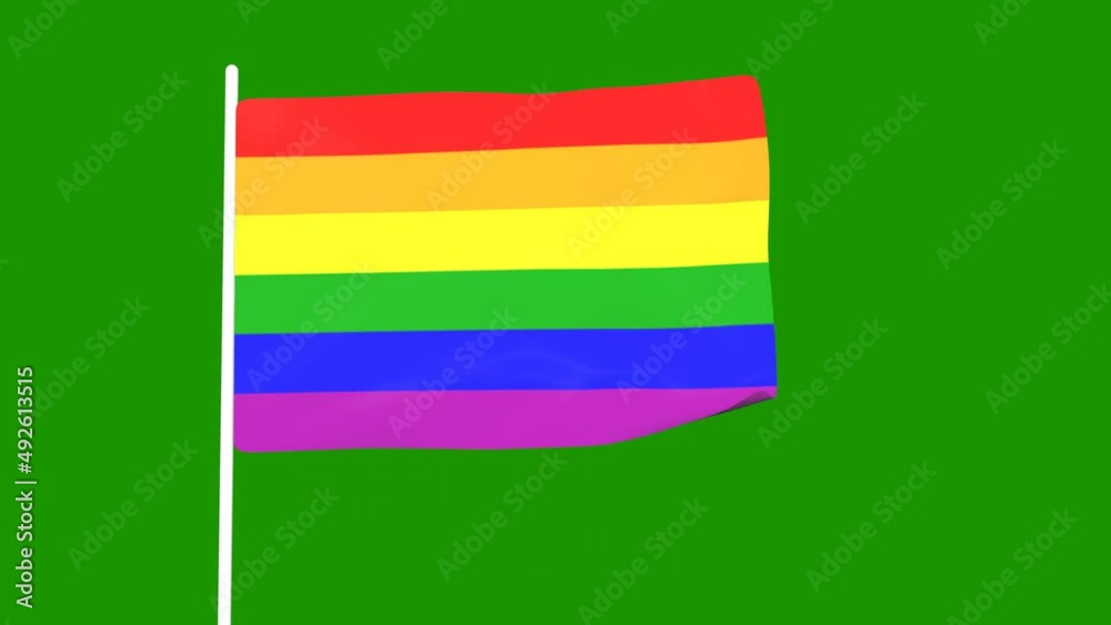 LGBT flag on green screen. 3D animation. Liberal values, diversity ...