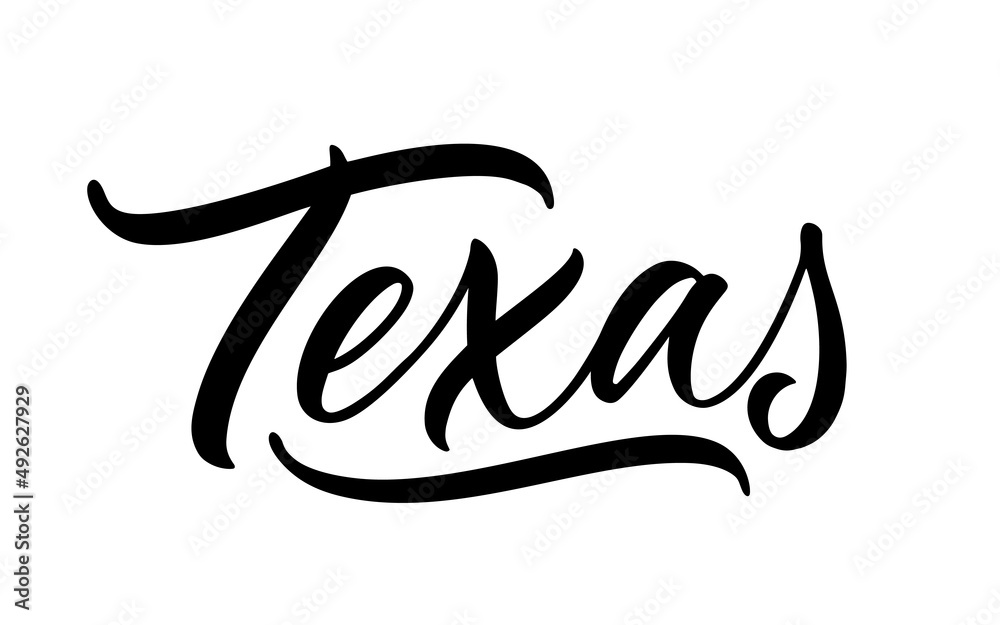 Texas hand lettering design. Modern calligraphy. Vector illustration ...