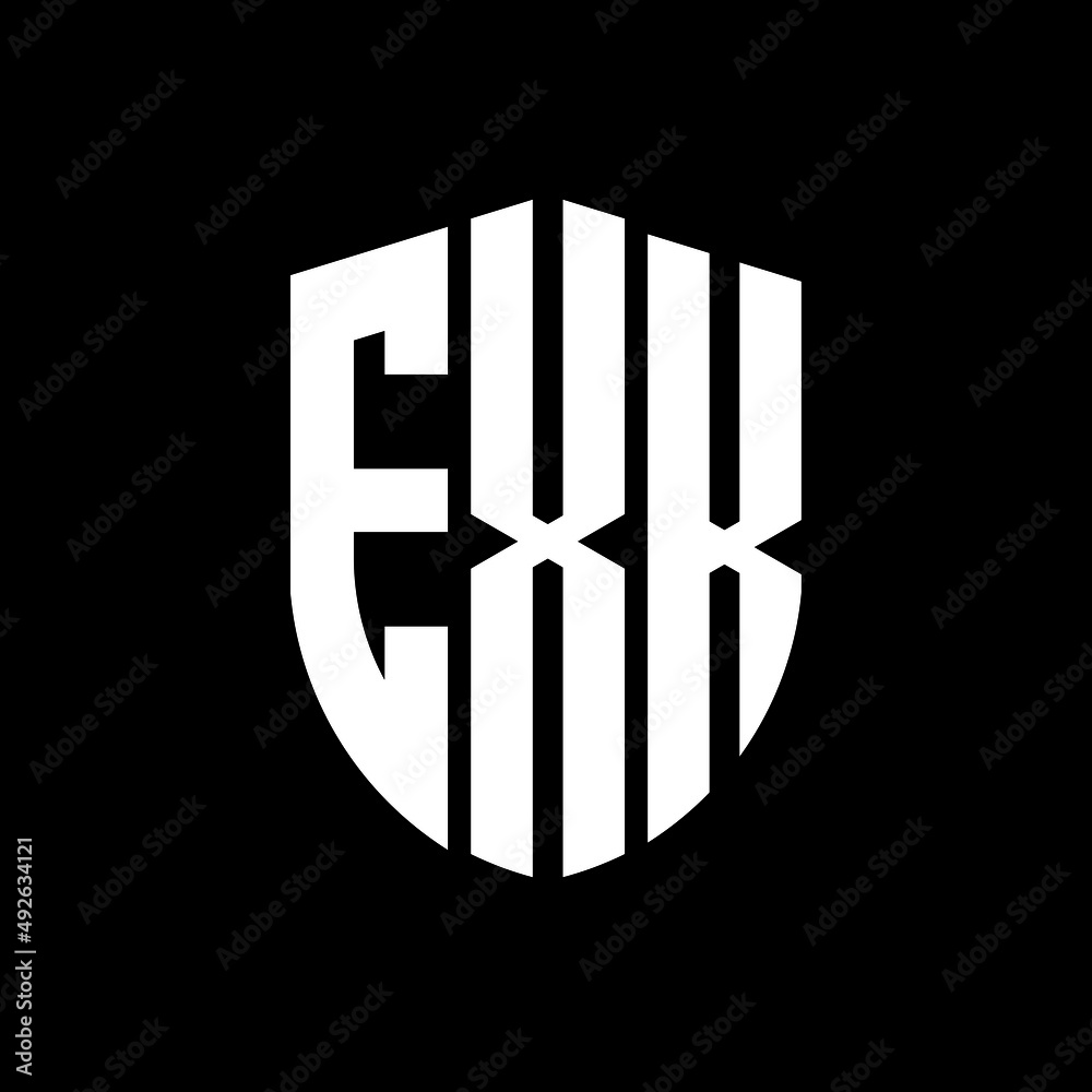 EXK letter logo design. EXK modern letter logo with black background ...