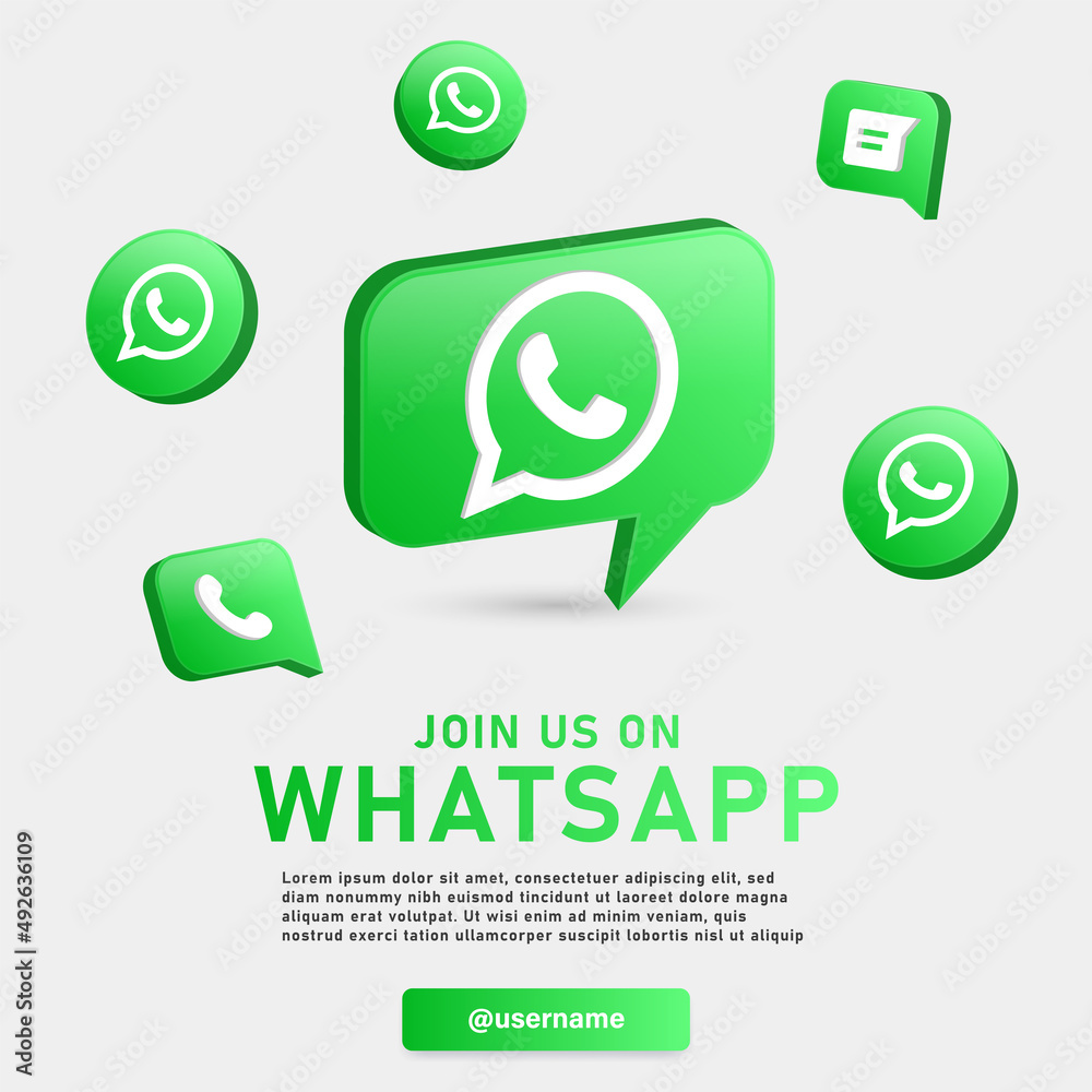 follow us on whatsapp in 3d speech bubble for social media icons banner ...