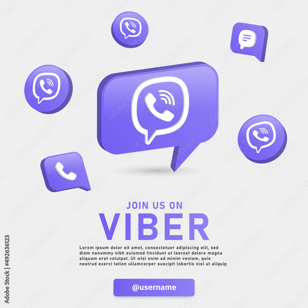 follow us on viber in 3d speech bubble for social media icons banner in ...
