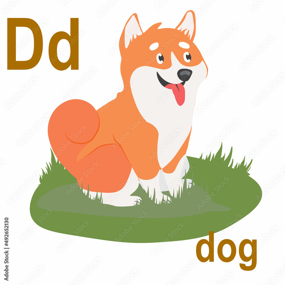 Cute doggie, the ABC of children's wall art. Postcards with the ...