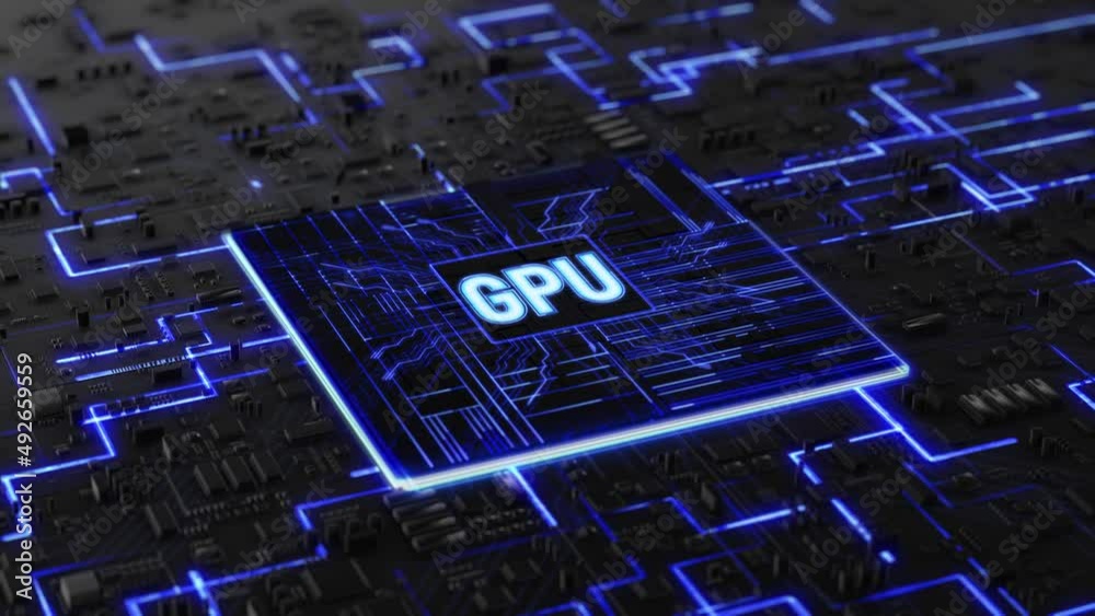 Graphic Processing Unit. Futuristic Animation Inside Computer ...