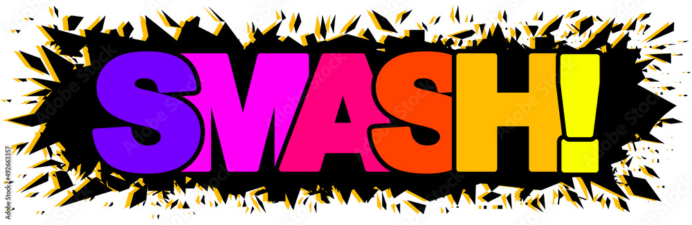 Smash Comic Rainbow Text Stock Vector | Adobe Stock
