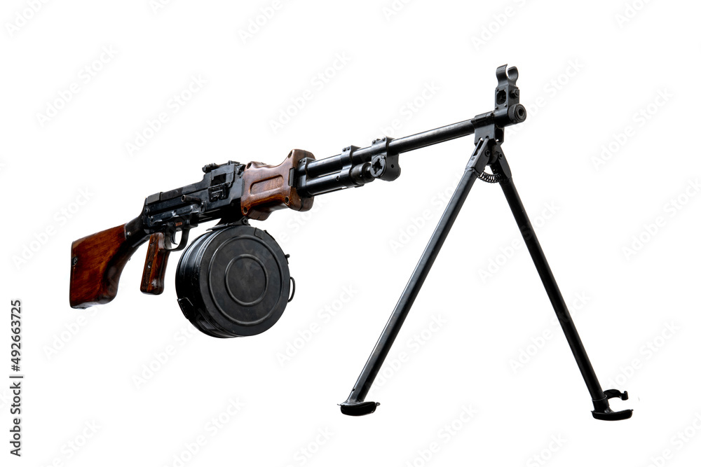 RPK machine gun with a wooden butt on the bipod. Weapons of the Soviet ...