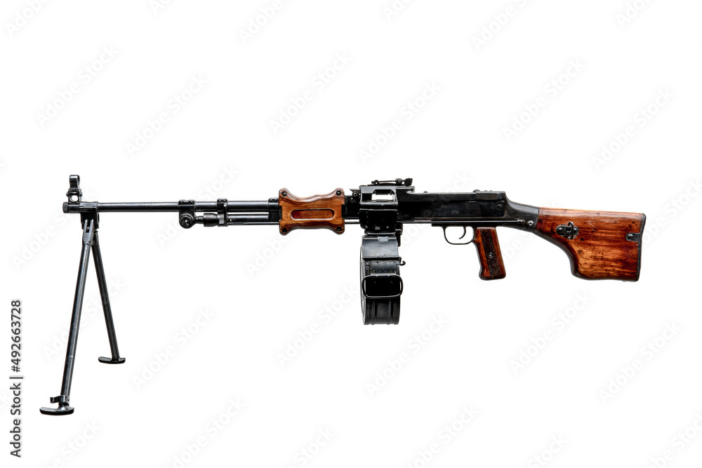 RPK machine gun with a wooden butt on the bipod. Weapons of the Soviet ...
