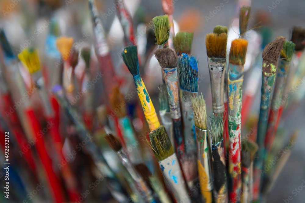 Dirty Artist Paint Brush