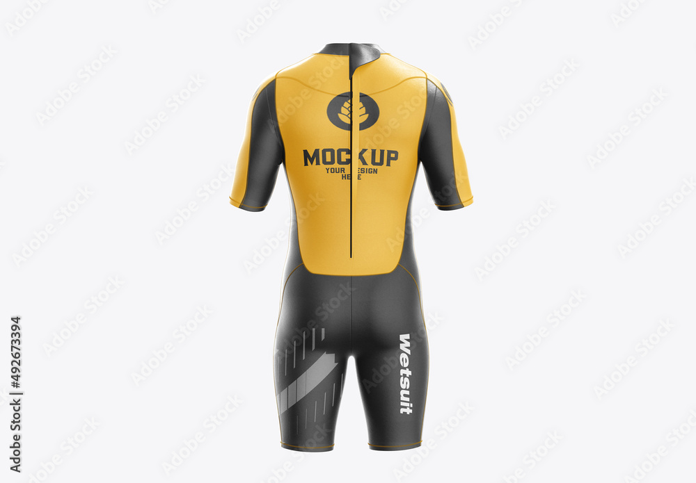 Mens Short Wetsuit Mockup Stock Template | Adobe Stock