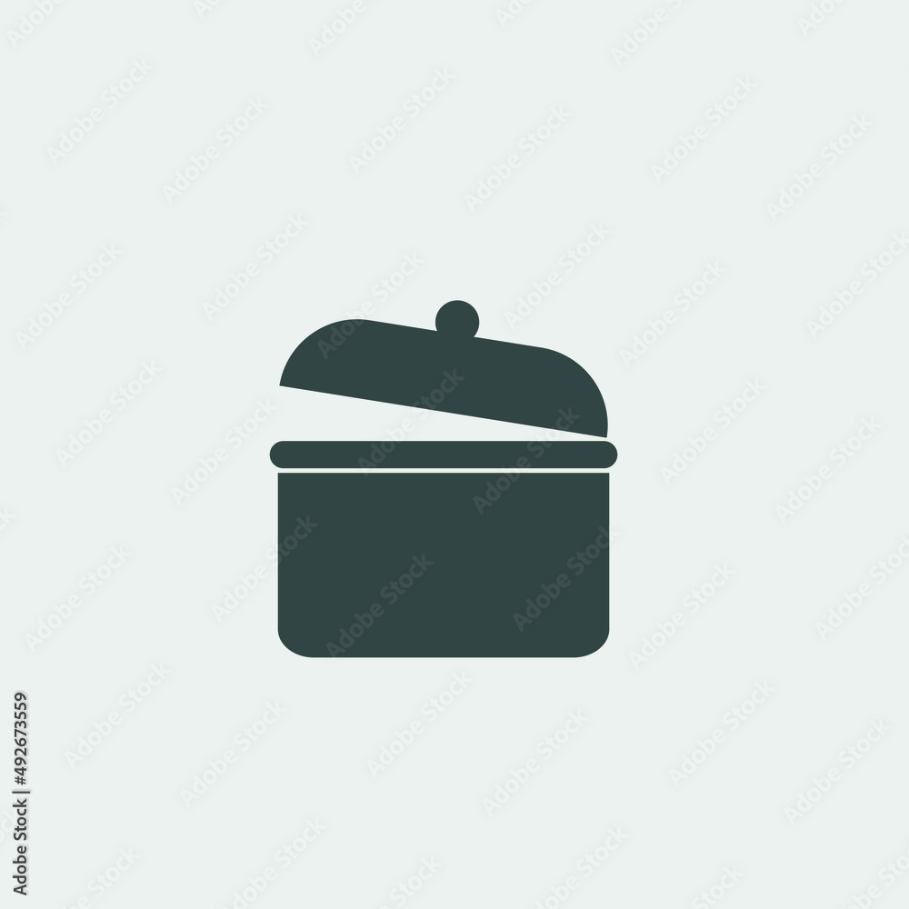 cooking pot vector icon illustration sign Stock Vector | Adobe Stock