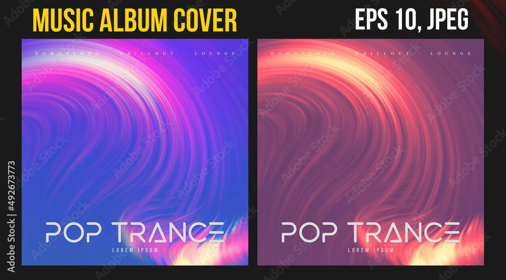 Music Album Cover Art. Abstract Vector Design of CD Cover and Vinyl ...