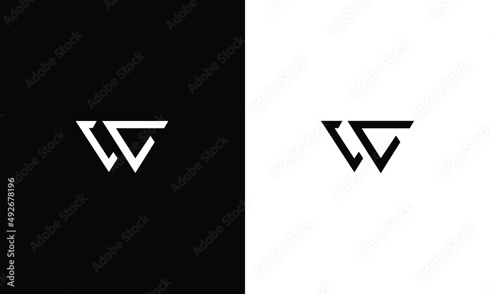 WC icon monogram letter text alphabet logo design Stock Vector | Adobe ...