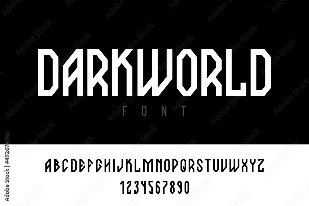 Font Vector Gothic Condensed Bold. Good as Header and Text. Letter and ...