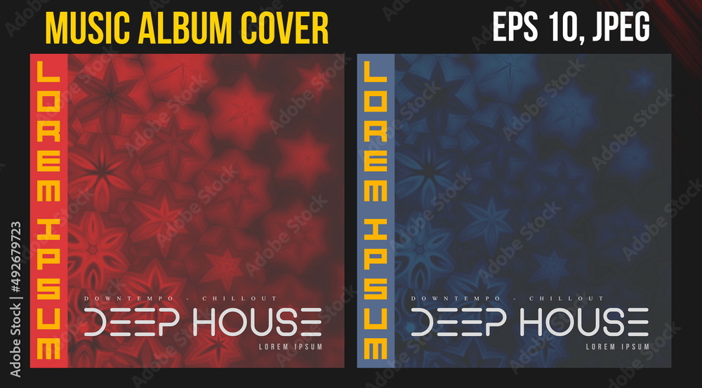 Music Album Cover Art. Abstract Vector Design of CD Cover and Vinyl ...