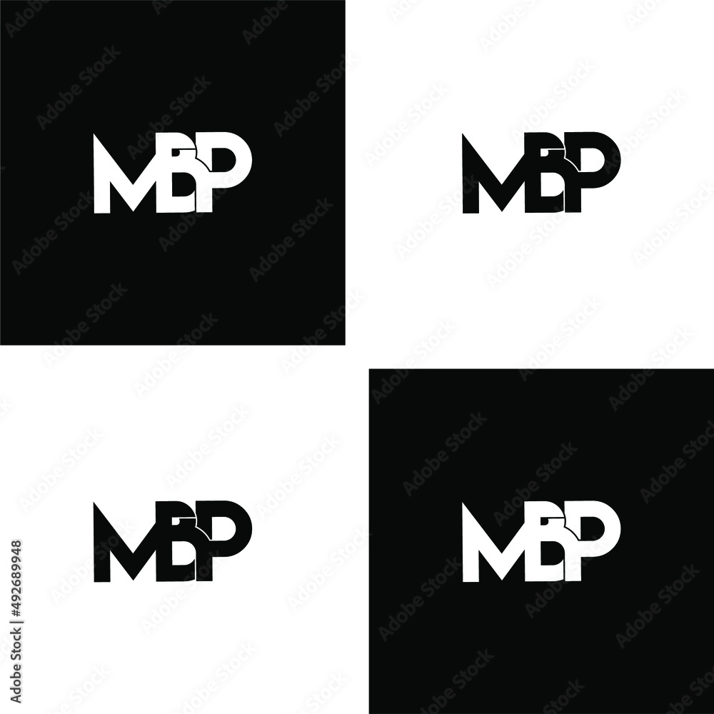 mbp letter original monogram logo design set Stock Vector | Adobe Stock
