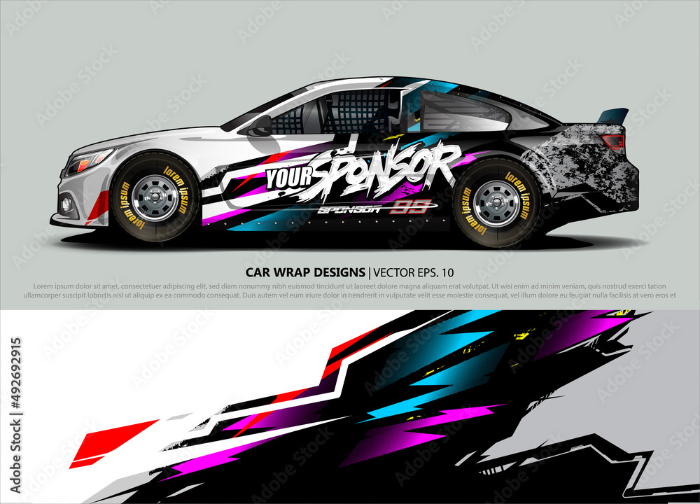 Car wrap decal design vector. abstract Graphic background kit designs ...