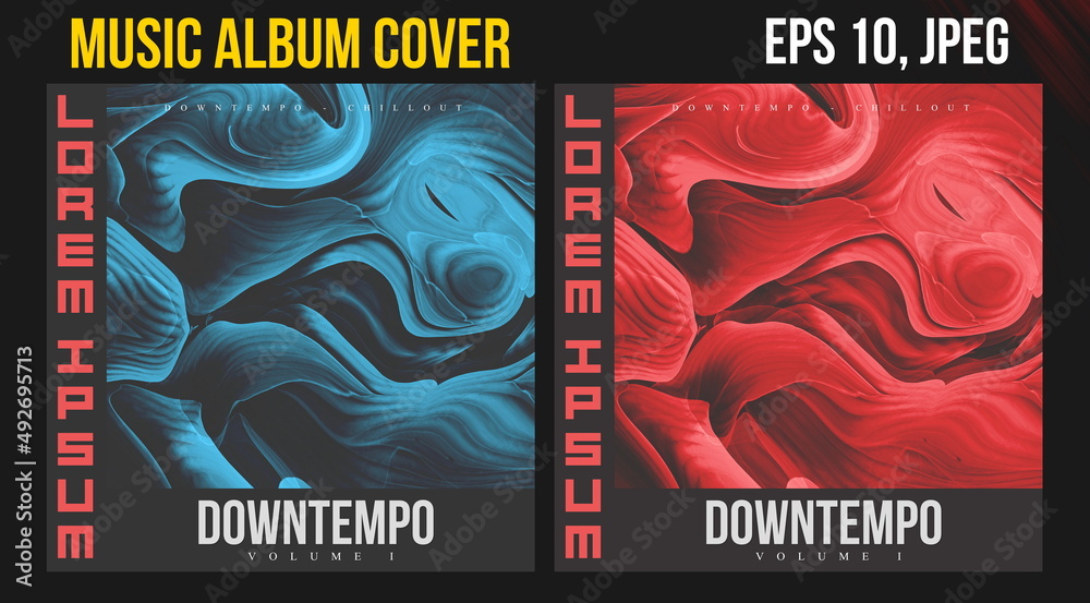 Music Album Cover Art. Abstract Vector Design of CD Cover and Vinyl ...