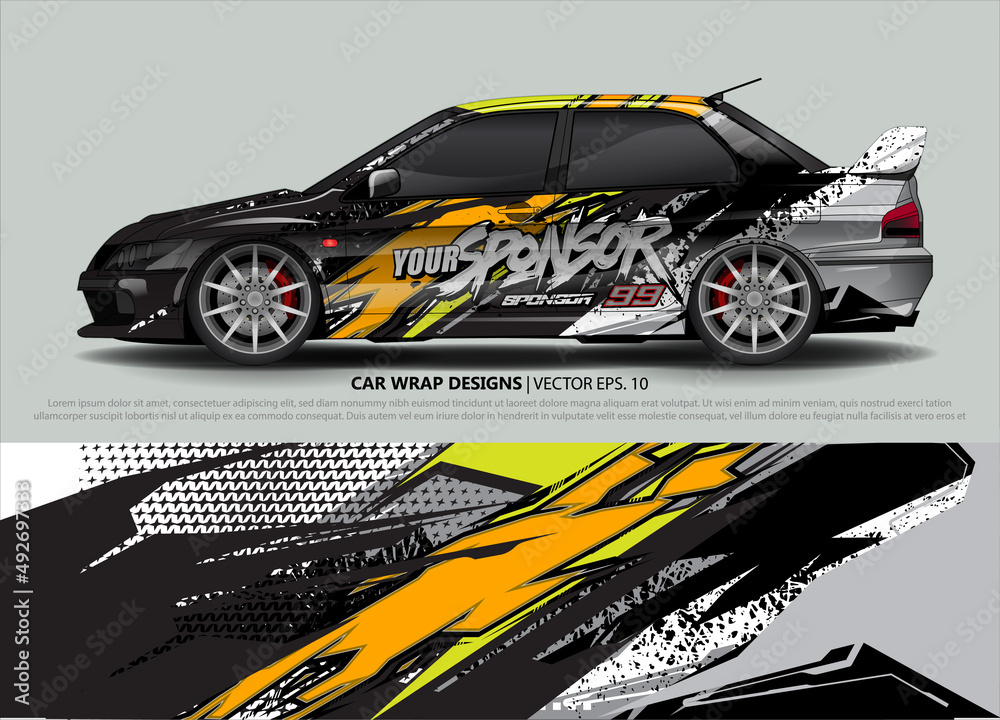 car wrap design. simple lines with abstract background vector concept ...