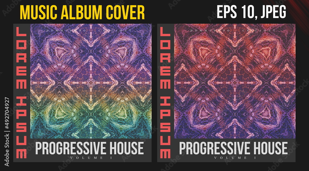 Music Album Cover Art. Abstract Vector Design of CD Cover and Vinyl ...