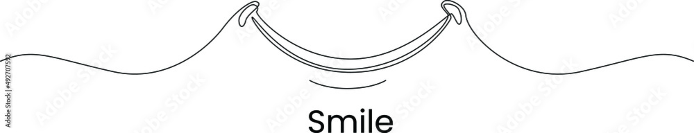 Continuous line drawing of smile icon Logo. Vector illustration. vector ...