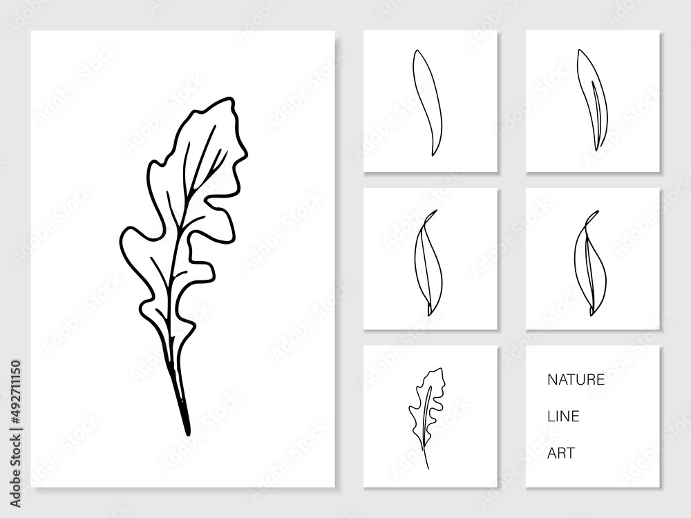 Nature line art Hand drawn. Illustration about Nature line art. Stock ...