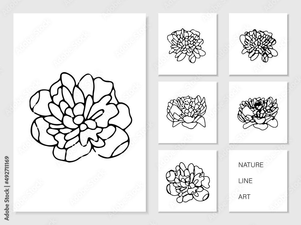 Nature line art Hand drawn. Illustration about Nature line art. Stock ...