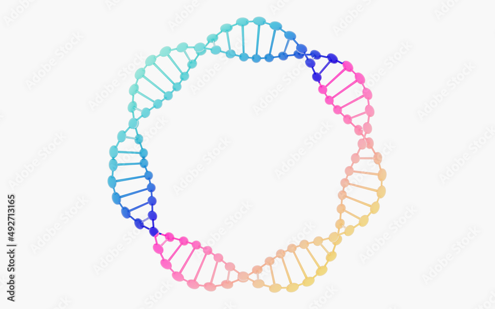 Colorful DNA with white background, 3d rendering. Stock Illustration ...