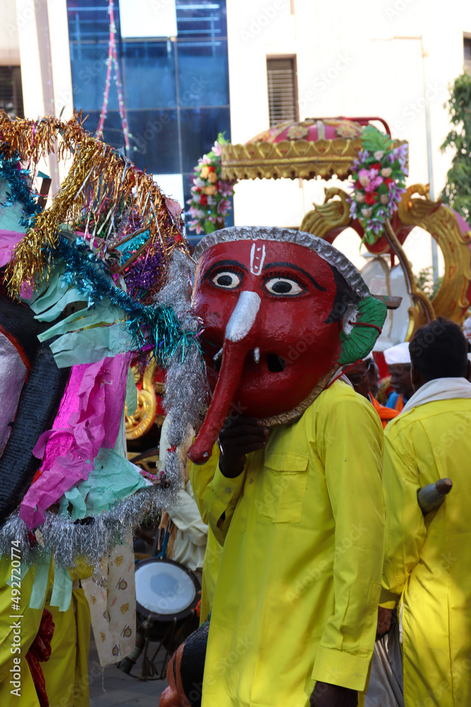 13 March 2022, Dang Darbar- Ahwa, Gujarat - India, People with huge ...