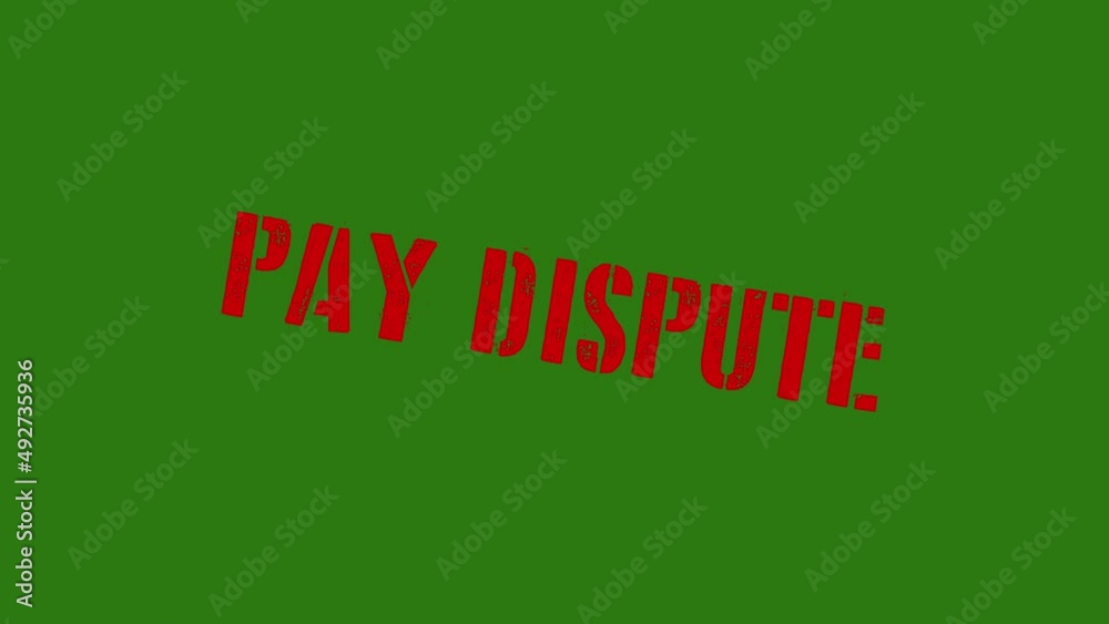 pay dispute stamp animation.4K motion animation. green background Stock ...