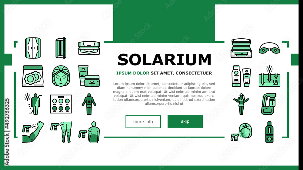 Solarium Salon Tanning Service Landing Web Page Header Banner Template ...