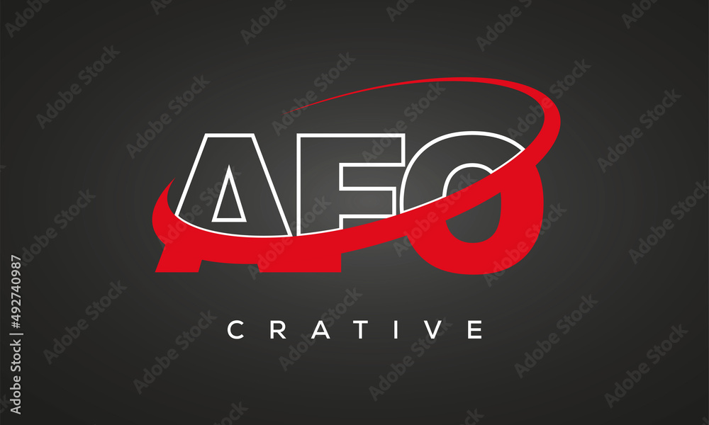 AFO creative letters logo with 360 symbol vector art template design Stock Vector | Adobe Stock