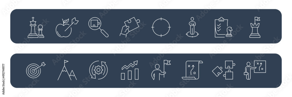 Business Strategy icons set . Business Strategy pack symbol vector ...