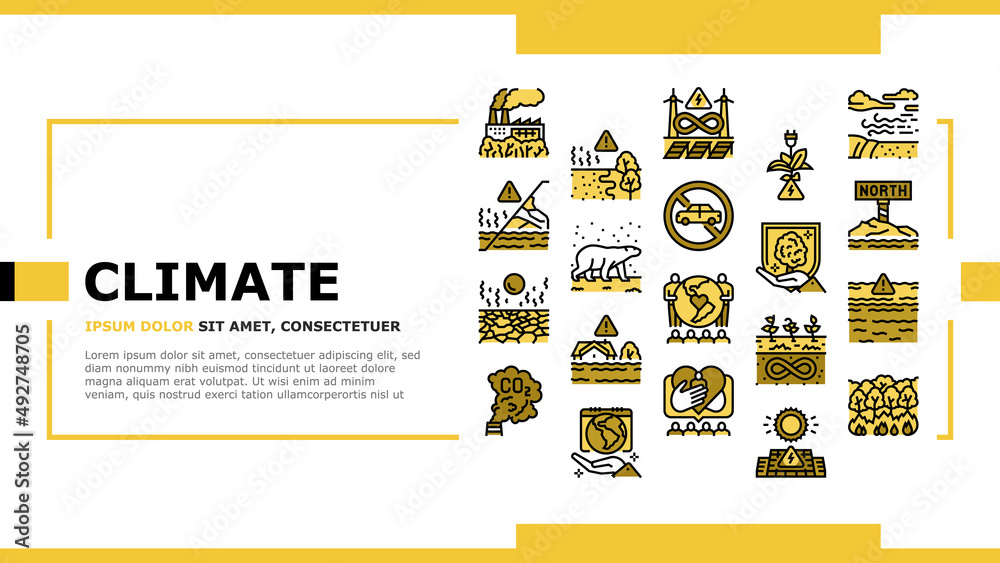 Climate Change And Eco Problem Landing Web Page Header Banner Template ...