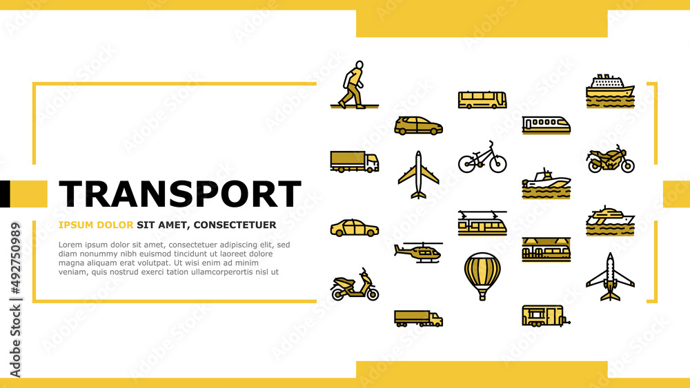 Transport For Riding And Flying Landing Web Page Header Banner Template ...