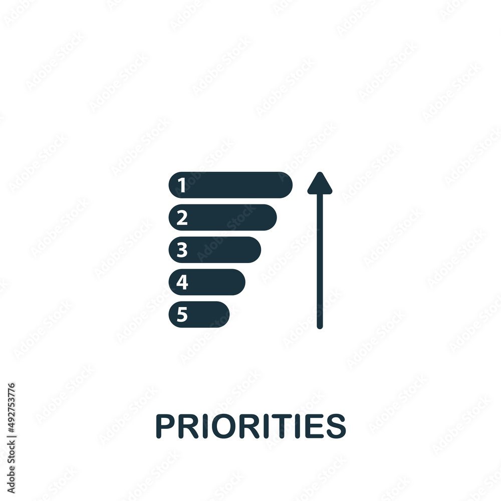 Priorities icon. Monochrome simple icon for templates, web design and ...