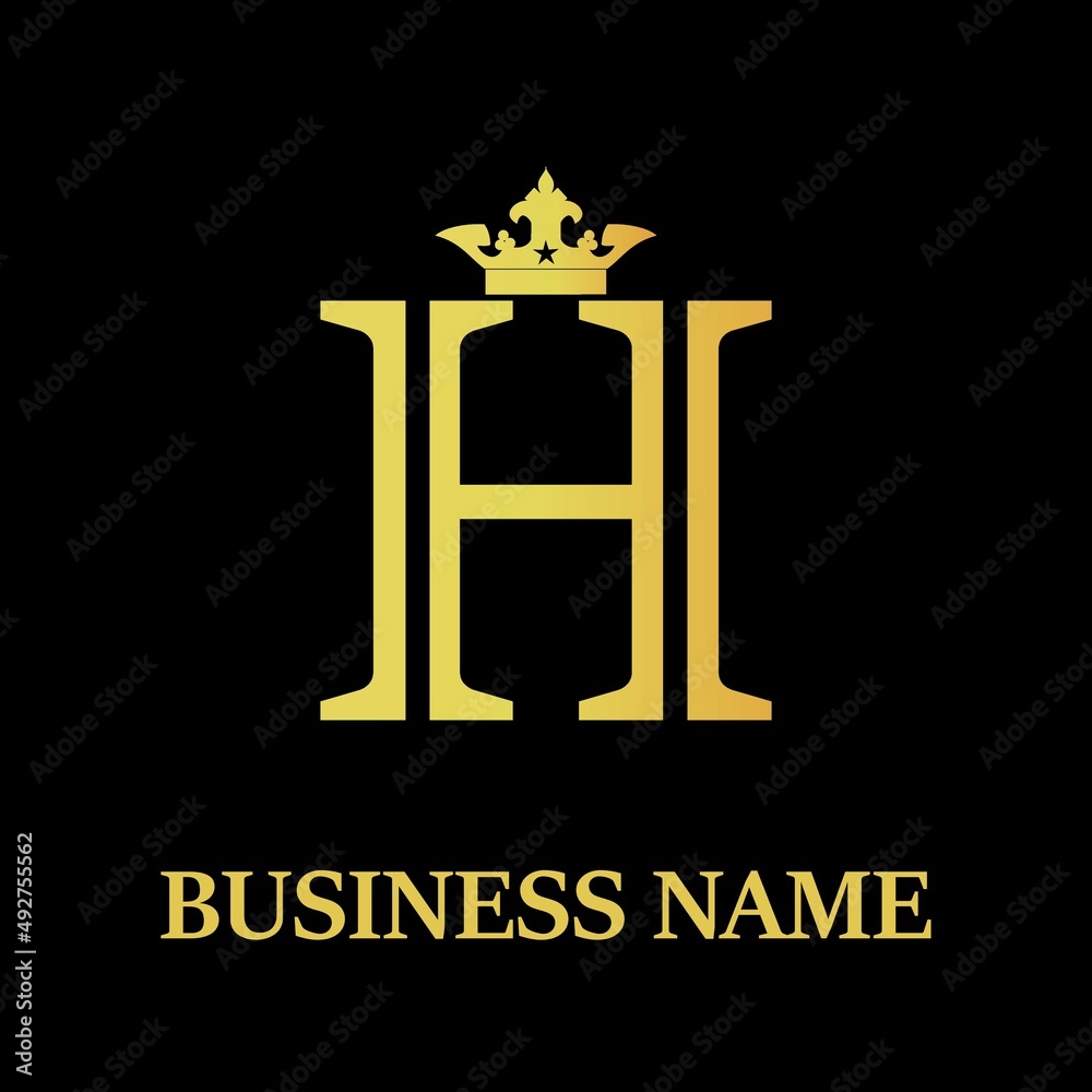 Letter h crown logo design template illustration. suitable for fashion ...