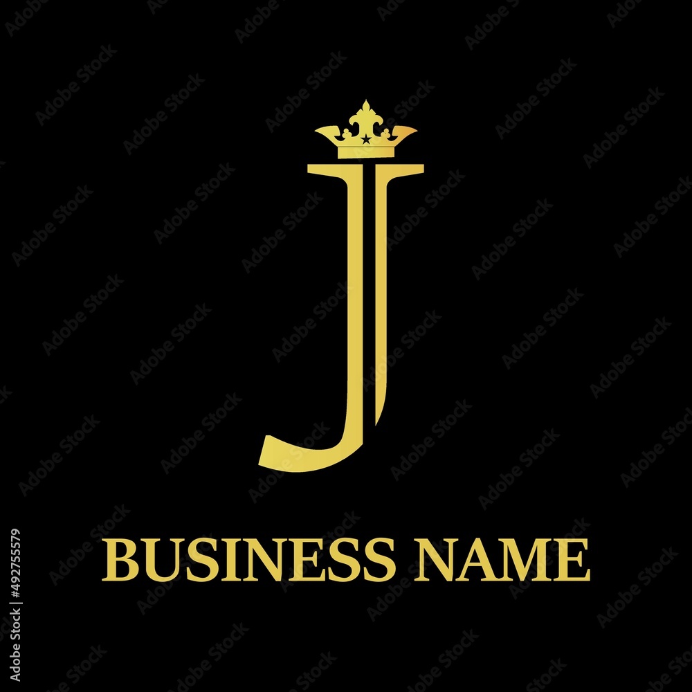 Letter j crown logo design template illustration. suitable for fashion ...