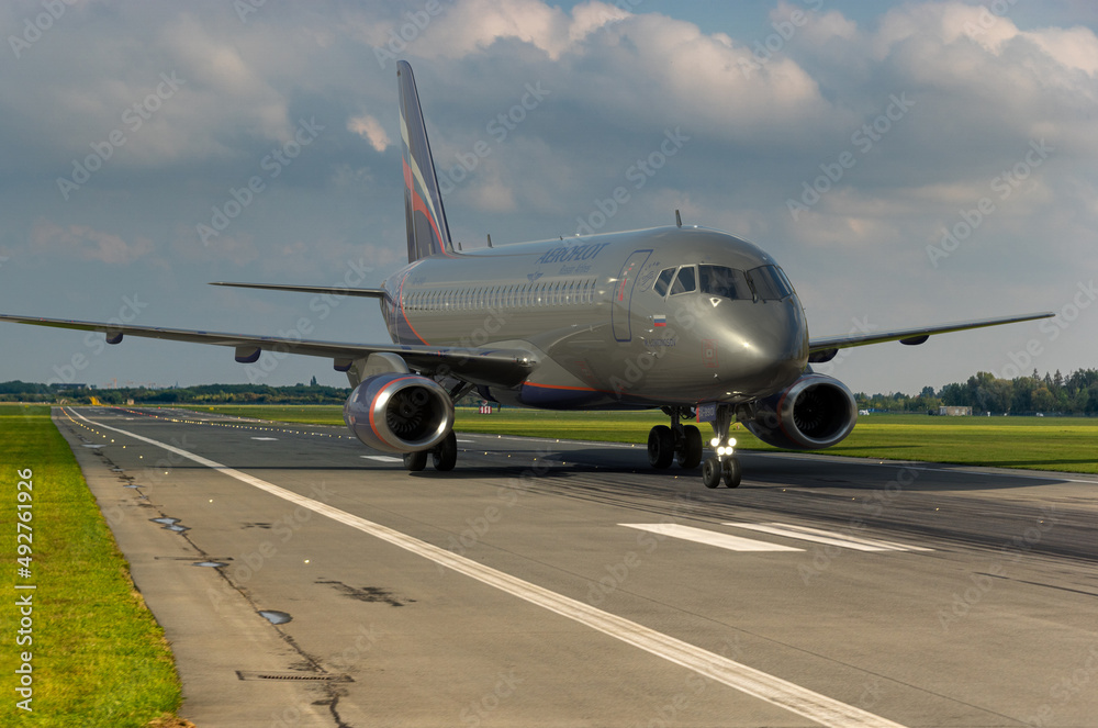 Sukhoi Superjet 100 in the colors of the Russian national carrier ...