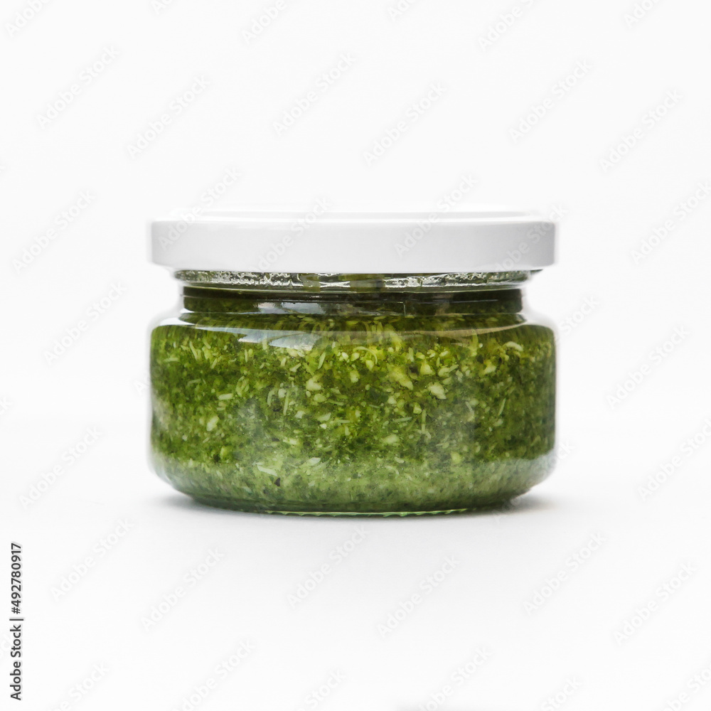 pesto, rosso, glasses, jar, isolated, food, bottle, white, container ...
