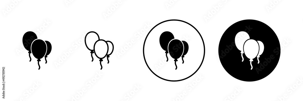 Balloon icons set. Party balloon sign and symbol Stock Vector | Adobe Stock