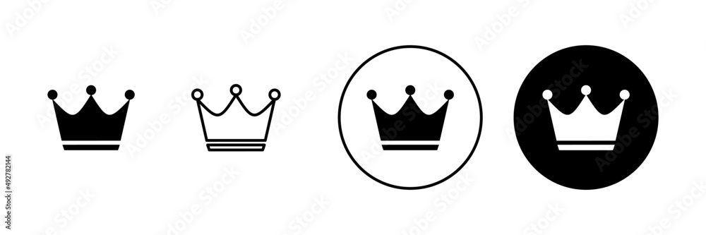 Crown icons set. crown sign and symbol Stock Vector | Adobe Stock
