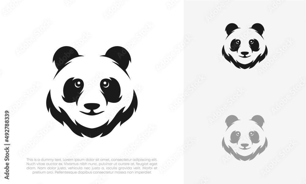panda logo vector icon illustration Stock Vector | Adobe Stock
