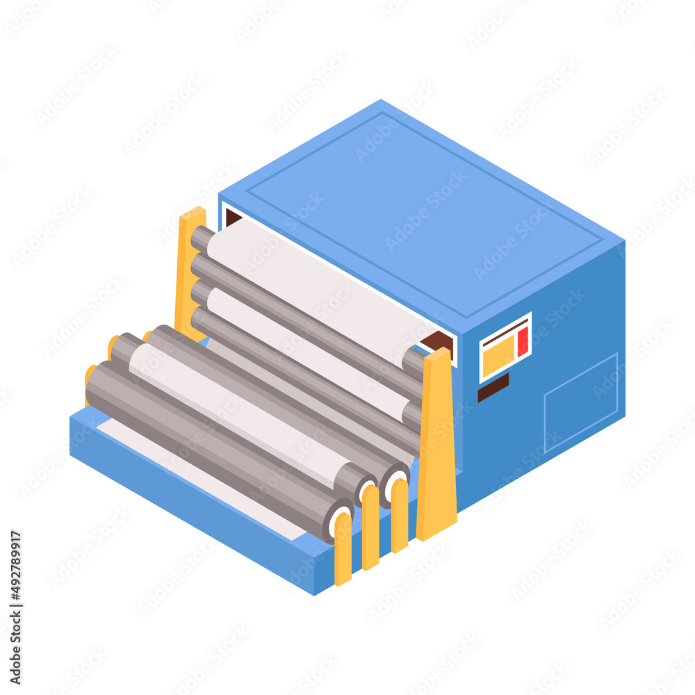Paper Rolling Machine Composition Stock Vector | Adobe Stock