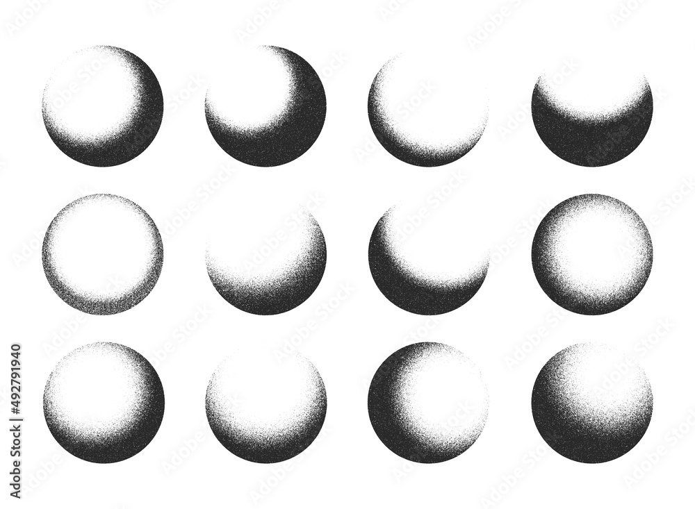 Black grain point effect. Circle Black Grunge Noise Vector isolated on ...