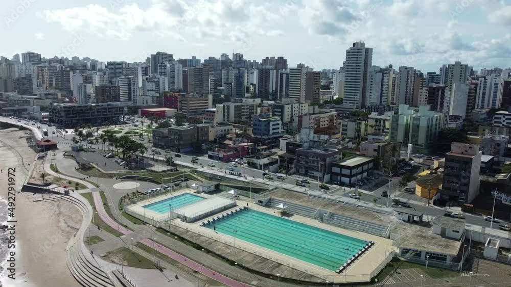 salvador, bahia, brazil - march 7, 2022: view of the swimming pool of ...