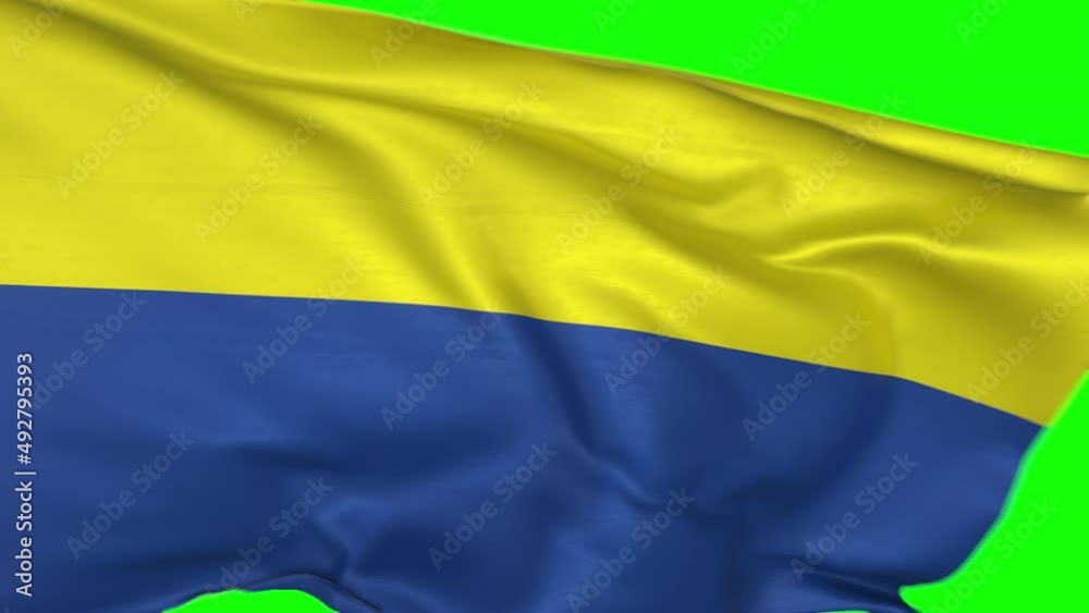 Loop of the flag of Ukraine fades in on a green background, perfect for ...