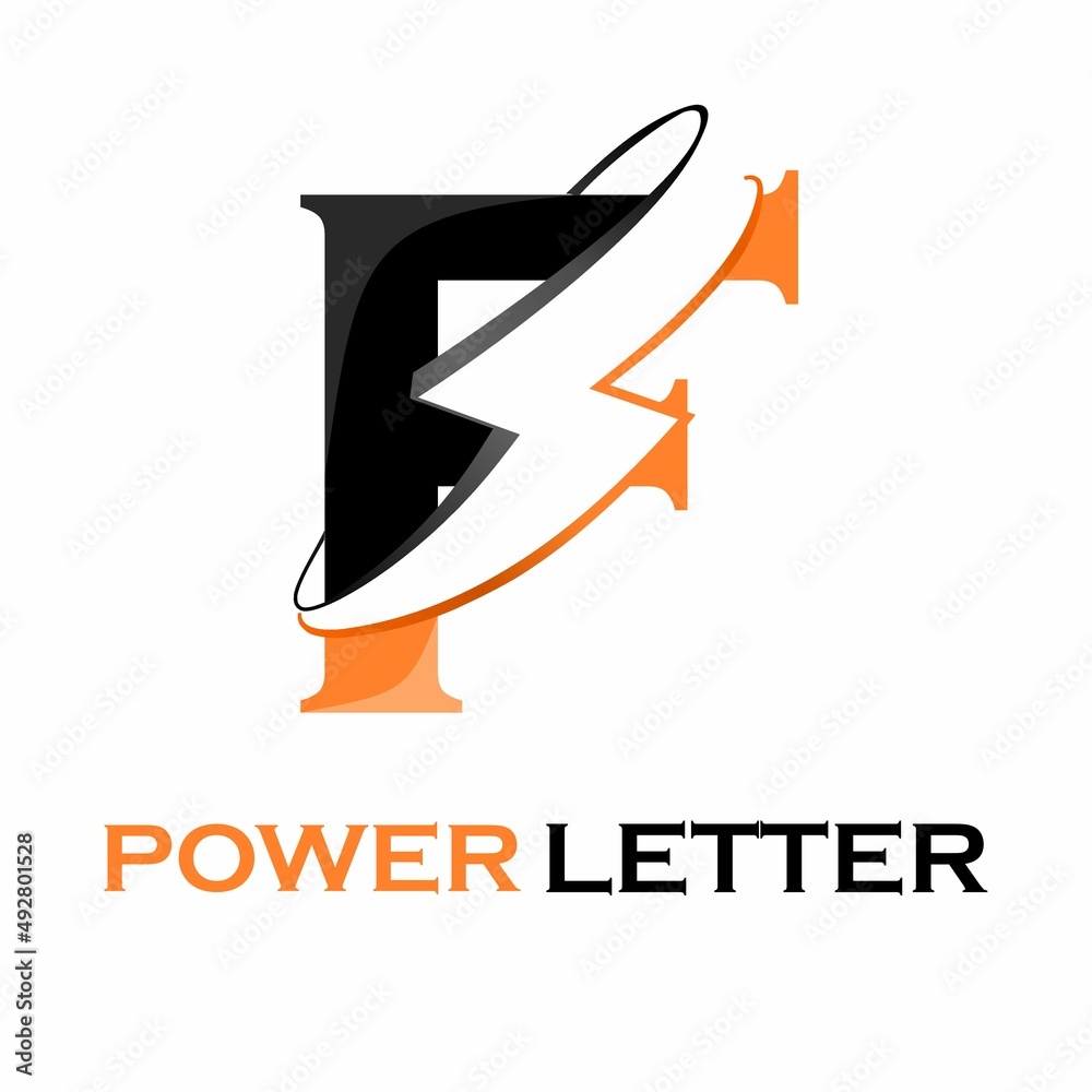 Power letter or electric letter logo design template illustration ...