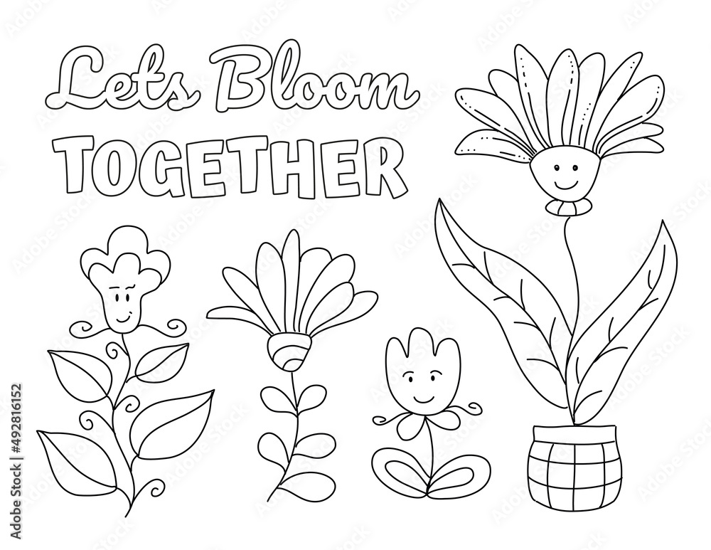 Positive, Inspirational Hand drawn coloring pages for kids and adults ...