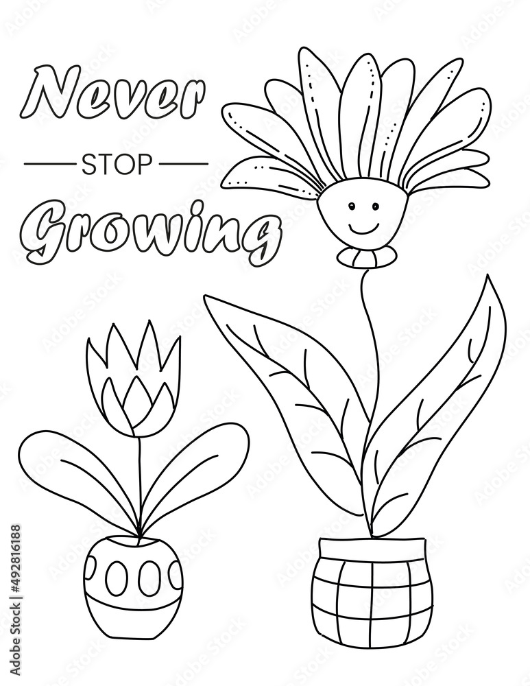 Positive, Inspirational Hand drawn coloring pages for kids and adults ...